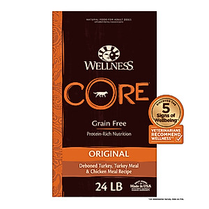Wellness CORE Natural Grain Free Original Turkey & Chicken Dry Dog Food 24 lbs.