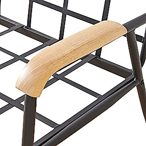 TUKAILAi PU Leather Single Sofa Couch, Modern Accent Chair with Solid Wood Armrest and Sturdy Metal Frame, Upholstered Lounge Chair Armchair for Living Room Bedroom Guest Reception (Black)