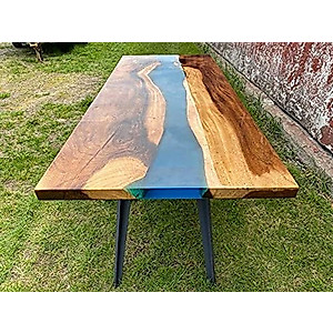 Epoxy Table, Live Edge Wooden Table, Natural Wood,Dining Table, Natural Epoxy Table, Resin Table, Epoxy Resin River Table