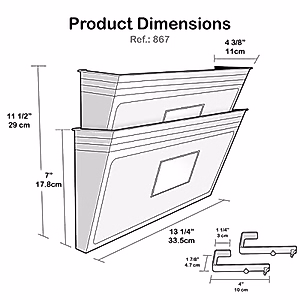 Acrimet Wall Mount Pocket File Organizer Holder (Hangers Included) (White Color) (2 Pack)