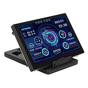 Computer Temp Monitor, 5in IPS USB Mini Screen Display Multi System Support PC Sensor Panel Dynamic Display Monitor PC CPU RAM HDD Data Monitor