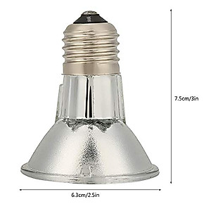 E27 220V Pet Reptile Halogen Basking Bulb, UVA + UVB Full Spectrum Sun Lamp Sunbathe Heat Lamp/Bulb/Light for Turtle Aquarium Aquatic Reptile(75w)