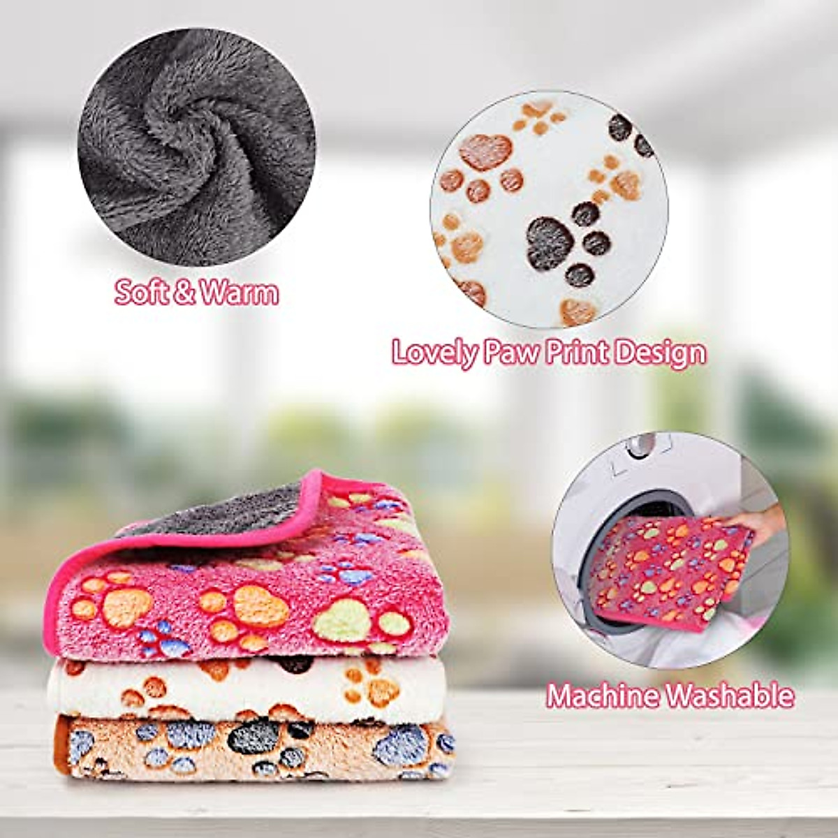 YUEPET Waterproof Guinea Pig Blankets Washable 3 Pack Small Animal Fleece Cage Liners Pet Soft Sleep Mat Pad Cover Warm Flannel Throw for Hamster Guinea Pig Rabbit Chinchilla Hedgehog Ferret 23"×16"