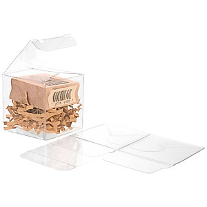 2x2x2 Clear Gift Boxes | Clear Plastic Boxes for Holiday Christmas Weddings Parties | Square Cube Party Favor Boxes for Ornaments Gifts Candy Cookies Cupcakes Packaging With Lids | ClearBags Food Safe PLB104 | 25 Boxes