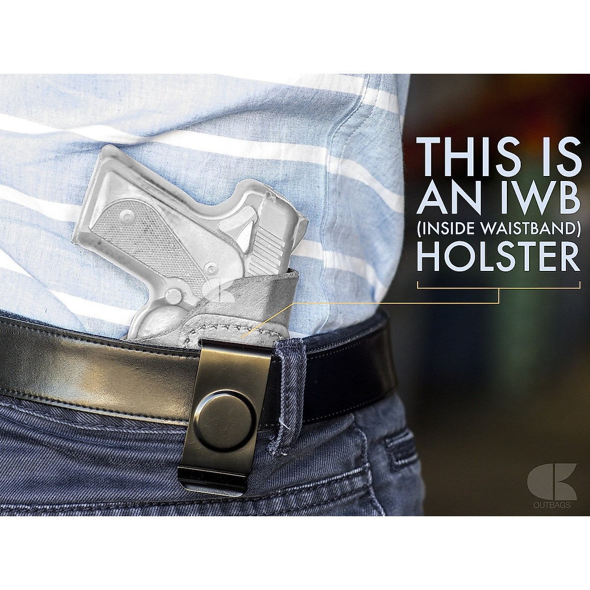 OUTBAGS USA LS2SHIELDX (Brown-Right) Full Grain Heavy Leather IWB Conceal Carry Gun Holster for Smith & Wesson M&P Shield 9mm / 40 S&W with Crimson Trace Laser. Handcrafted in USA.