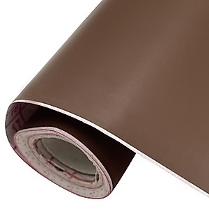 Yifely Solid Brown Furniture Paper Self-Adhesive Shelf Liner Wardrobe Sticker 17.7 Inch by 9.8 Feet