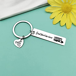 Appreciation Gift Keychain School Bus Driver Keyring for Best Friend Brother Thank You Gift for Husband Retirement Gift End of The School Year Gift Birthday Gift Back to School Gift Christmas Jewelry