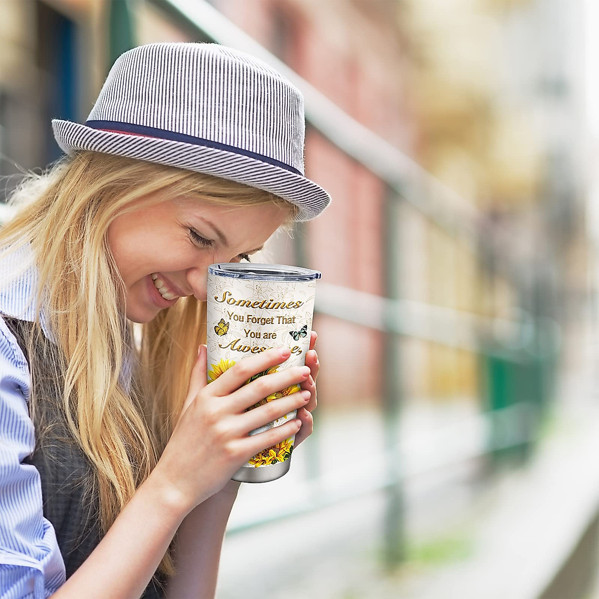 Joyloce Sunflower Gifts for Women, Inspirational Gifts for Women, Thank You Gifts, Birthday Gifts for Women Her Wife Mom Daughter Sister Friend Coworker, You're Awesome Coffee Mug Cup Tumbler 20oz