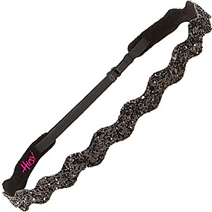 Hipsy Cute Fashion Adjustable No Slip Hairband Headbands for Women Girls & Teens (Black & Gold Zigzag 3pk)