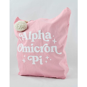 Sorority Shop Alpha Omicron Pi Retro Pom Pom Tote Bag