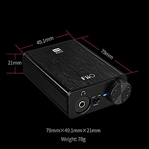 FiiO Headphone Amps Portable DAC USB Type-C coaxial 384kHz/32bit (E10K-TC Black)