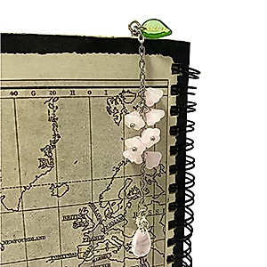 2 Pack Mental Feather Bookmark with Gift Box, Cute Leaf Bookmark Gift for Women Kid Student Teacher Book Lover (Purple and Pink Flower)