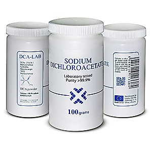 DCA - Sodium Dichloroacetate 100g Powder, Purity >99.9%, Made in Europe, by DCA-LAB, Certificate of Analysis Included, Tested in a Certified Laboratory, Buy Directly from Manufacturer, 3.5oz
