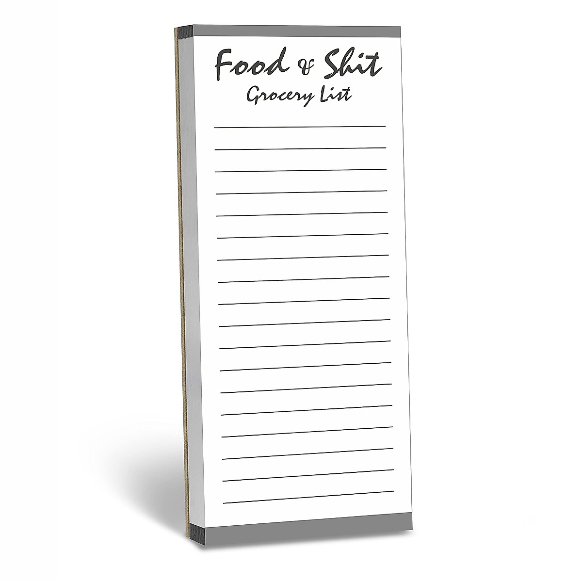100 Pages Food&Shit Magnetic Back Funny Grocery List Planner Note Pad To Do List for Fridge Locker (3" x 8")