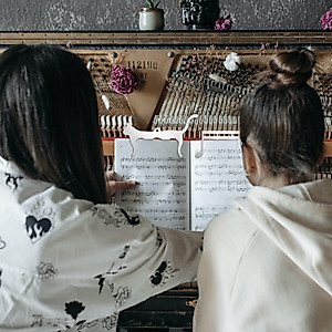 2Pcs Music Book Clip, Metal Music Book Clip Page Holder Music Stand Clips Sheet Music Clips for Piano Keyboard Stands Books (Silver)