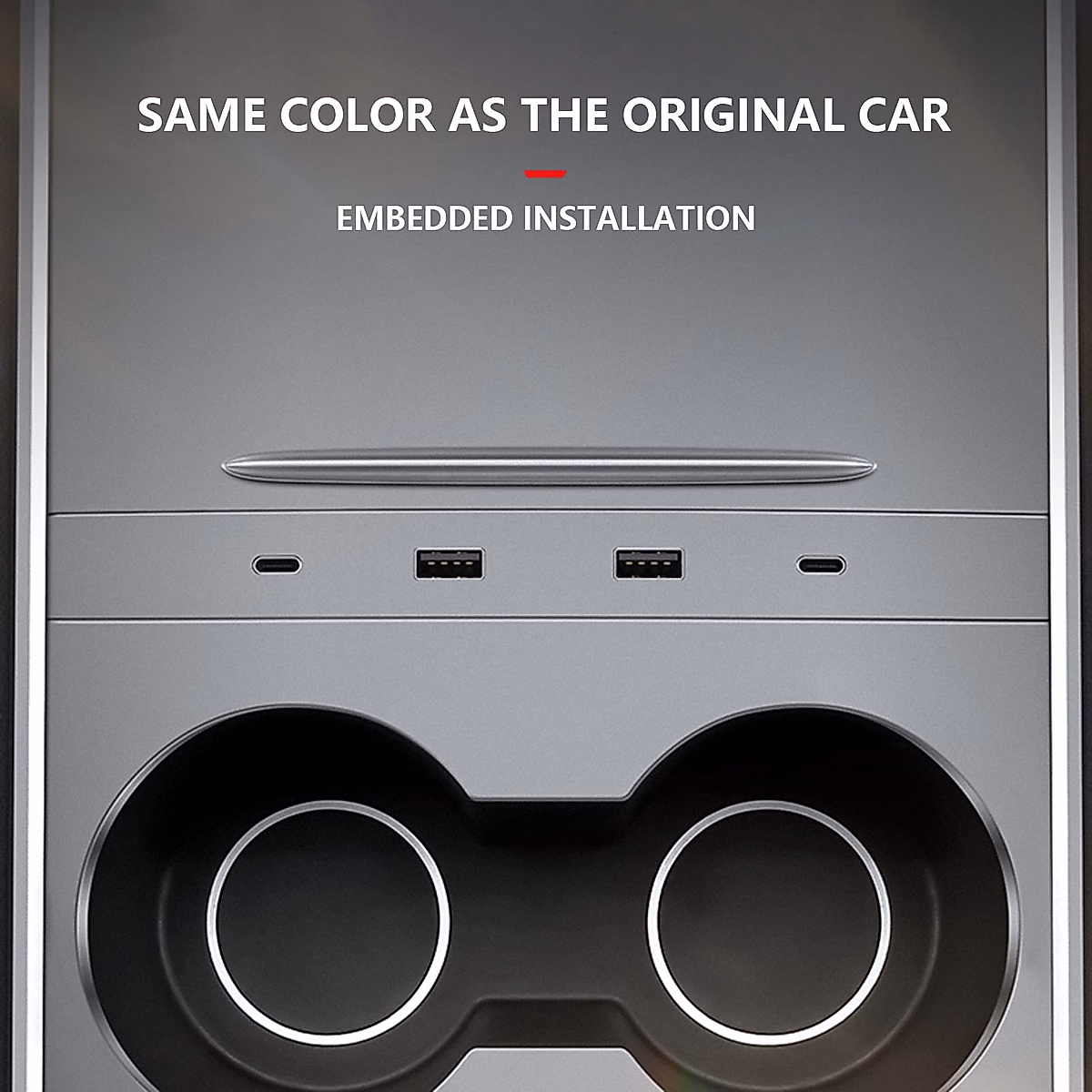 RGSBEBEHOU Tesla Expansion Dock Model 3/Y Center Control HUB Expander USB Charging Adapter Accessory (【60W】 Central Control Dock +C-P Data Cable)