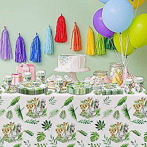HIPVVILD Safari Jungle Theme Party Supplies For Boys - Jungle Safari Birthday Baby Shower Decorations Tableware Include 9" Party Plates, 7" Plate, Cups, Napkins, Safari Party Decorations | Serve 48