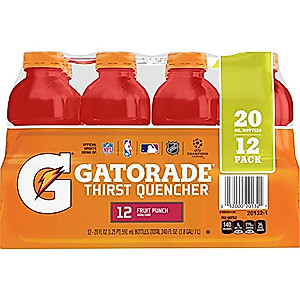 Gatorade Thirst Quencher, Fruit Punch, 20 Ounce Bottles (Pack of 12)