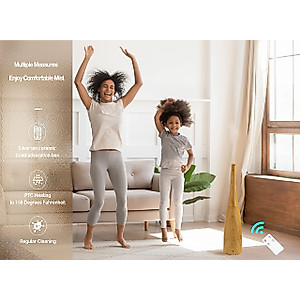 Cool Mist Humidifier,Elecameier Warm and Cool Mist Humidifier for Home/Bedroom with Remote Control Smart Air Humidifier for Desk/Office/Baby Bedroom 25dB Whisper Quiet with Auto Shut off light wood