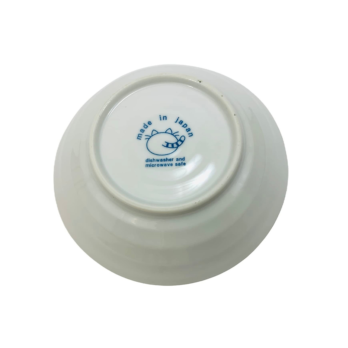 JapanBargain 2562, Japanese Porcelain Shallow Soup Bowl for Dinner Lunch Rice Poke Donburi Udon Ramen Noodle Pasta Cereal Maneki Neko Lucky Cat Pattern for Cat Lovers Made in Japan, 6.75-inch, Blue