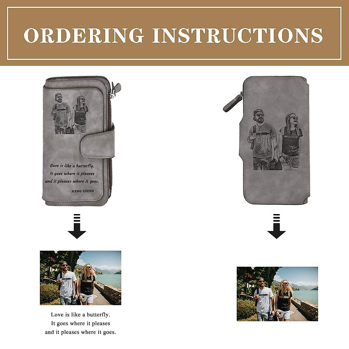 Women's Custom Photo Wallet, Personalized Wallet Gift for Wife Mom Girlfriend, Christmas Gifts