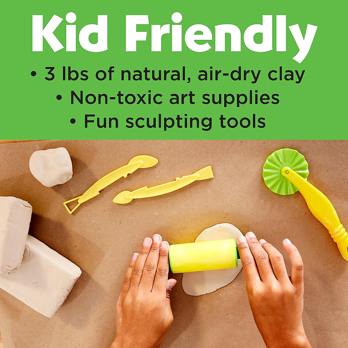 Faber-Castell Pottery Studio - Kids Pottery Wheel Kit for Ages 8+, Complete Pottery Wheel and Painting Kit for Beginners, 3 lbs of Sculpting Clay , Blue