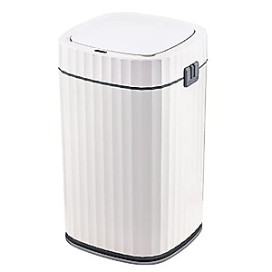 ELPHECO 4 Gallon Automatic Trash Can with Lid, 15.5 L Waterproof Motion Sensor Bathroom Trash Can, Sensor Garbage Bin for Bathroom, Office, Grey