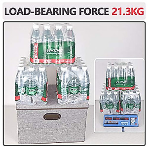 Large Foldable Fabric Storage Bins with Lids Washable Transparent Slot Design [4-Pack]Fashionable Decorative Collapsible Linen Organizer Box Used For Clothes Toys Books CDS Home Closet Bedroom Office