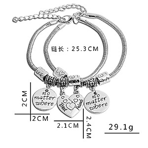 Infasea Best Friend Gift Charm Bracelet - 2 PCS Stainless Steel Expendable Inspirational Bangle Bracelets