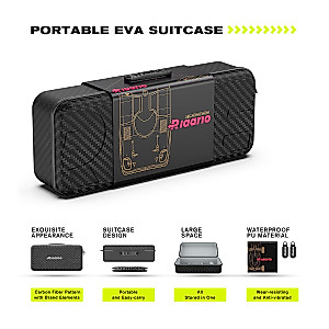 AMORIL 1/10 Fast Brushless RC Drift Cars for Adults,Max 200KM/H Carbon Fiber On-Road Supercar with 3660 3900KV Brushless Motor,120A ESC,9KG Meta-Gear Servo,3300mah Lipo,Waterproof Suitcase,Blue