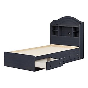 South Shore Summer Breeze Bed Set - Mates Bed and Bookcase Headboard kit