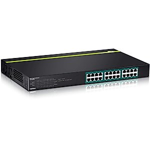 TRENDnet 24-Port Gigabit PoE+ Switch, LED Indicators, 370 Watt Power Budget, Rack Mountable with Hardware Included, TPE-TG240G,V1.1R, (Renewed)
