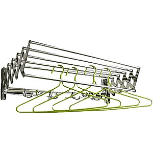 YEIRNTP Wall Mounted Clothes Drying Rack, Easy to Install Indoor Outdoor Stainless Steel Accordion Retractable Bathroom Clothes Airer Clothes Drying Racks (Size : 80cm)