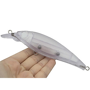 5PCS Unpainted Fishing Lure Blanks 28.97g 14.7cm with 10mm Free Fishing Eye Crankbait Baits Simulation Blank Body Clear Hard Baits Trout Salmon Minnow Lure Popper Lures Topwater Freshwater 8025