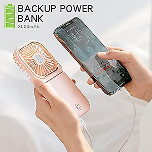 YOOBRNZ Stroller Fan Mini Portable Fan USB Personal Neck Fan Rechargeable Electric Bladeless Handheld Air Conditioning Power Bank for Stroller Travel (Green)