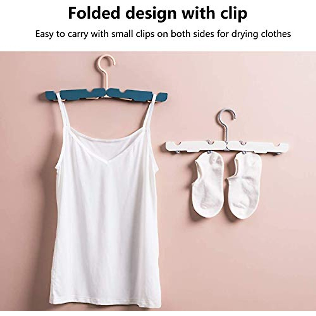 CHMHY 4 Pcs Portable Folding Travel Hangers,Outdoor Hangers, Travel Accessories Foldable Clothes Drying Rack for Travel,Folding Coat Hanger