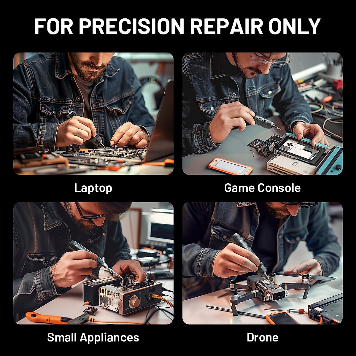 EZARC Electric Screwdriver Set, 181 in 1 Cordless Screwdriver, 3 Torque Settings with 160 Magnetic Precision Bits, Power Screwdriver Repair Tool Kit for Phone Laptop Camera Watch Computer