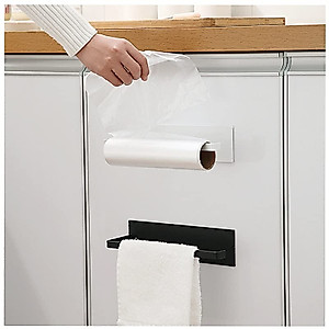 SLSFJLKJ Paper Towel Holder Mounted Roll Paper Rag Storage Rack Kitchen Shelf Bathroom Towel Hanger Rack ( Color : E )