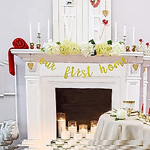 Gold Glitter Our First Home Banner, Welcome Home Banner, Housewarming Party Banner, Sweet Home Hanging Sign