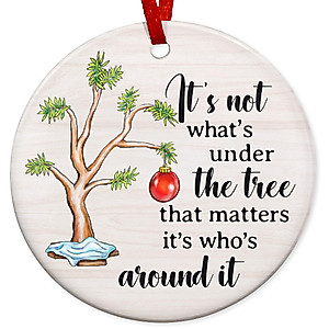 2024 Christmas Ornaments, Christmas Tree Decoration Gifts for Women, Men, Coworkers Gifts on Christmas, Xmas Ornament for Family, Sister, Friends, Under Tree Christmas Decor Ceramic Ornament