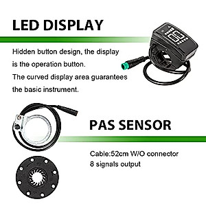 Yose Power Waterproof 26Inch 500W Ebike Conversion Kit with 48V 13Ah Battery for Cassette 26" Electric Bike Rear Wheel, Electric Bicycle Hub Motor Kit, LED Display, Installation Tool