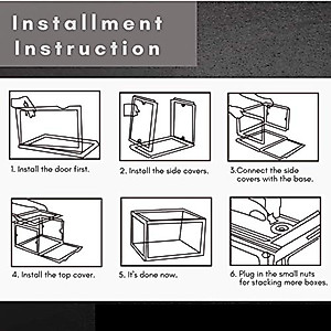 AEAS - Clear Plastic Stackable Foldable Shoe Boxes, Pack of 2 Drop Front Shoe Container Organizer with Magnetic Closure for Sneaker Collection for Men and Women