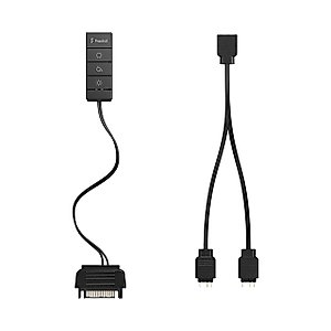 Fractal Design Adjust 2 Manual ARGB Controller for All Standard 5V ARGB LED Fans Strips and Devices Chaining Y-Cable Adapter Included