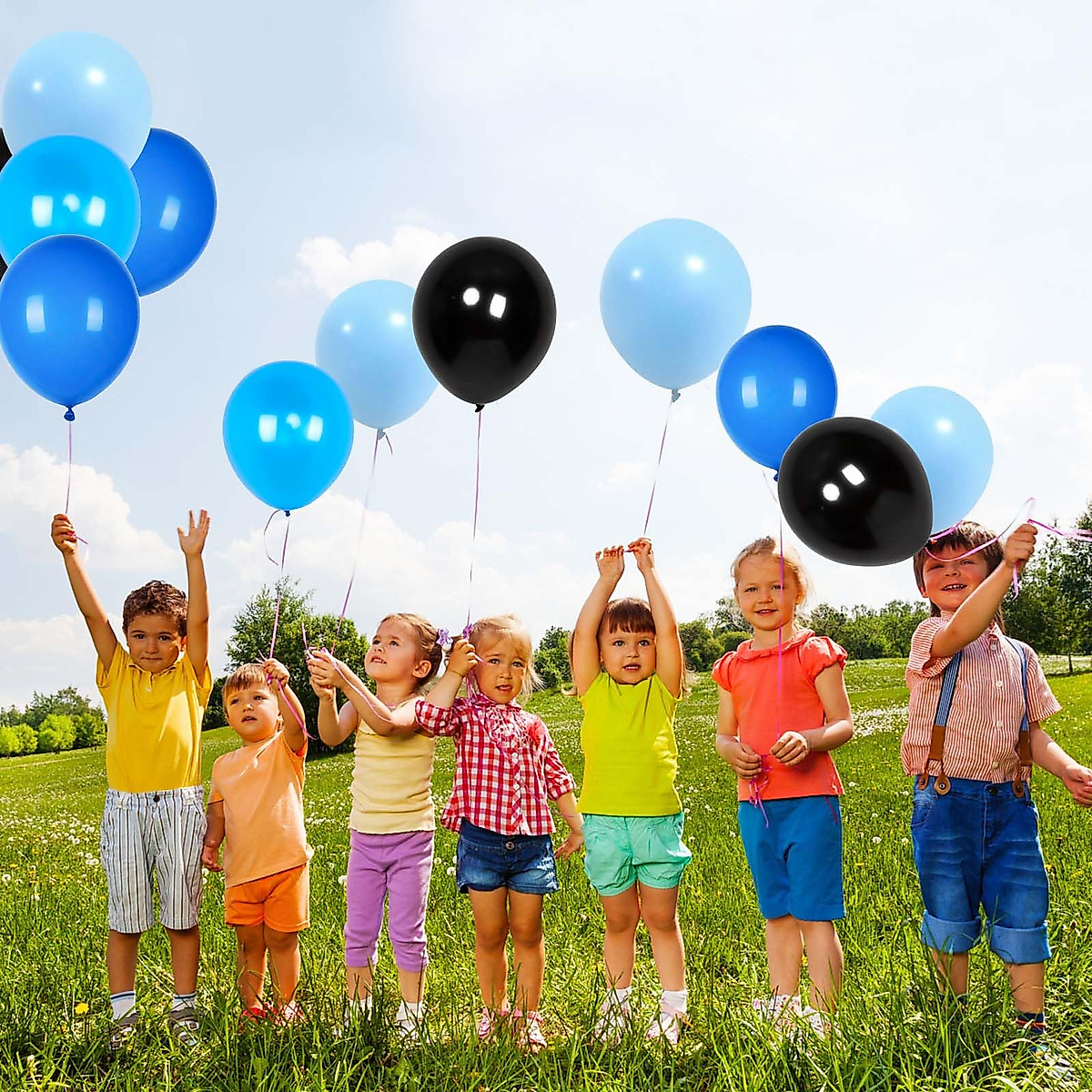 60 Pcs Birthday Decorations, Royal Blue and Black Balloons, 12 Inch Latex Balloons Party Supplies for Boys Birthday Baby Shower Game Birthday Wedding Bridal Shower Party Decorations (11-LH)