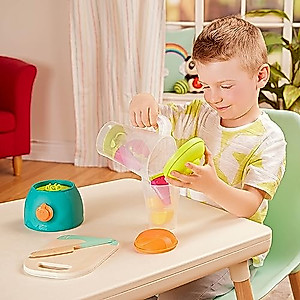 B. toys-Mini Chef - Fruity Smoothie Playset- Pretend Play Smoothie Play Set – Toy Blender & Play Kitchen Accessories – Play Food, Cup, Cutting Board, Knife – Role-Play Toys for Kids – 3 Years +