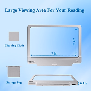 4X Magnifying Glass with 36 Adjustable LED Lights Provide Full-Page Viewing Area Evenly Lit Perfect for Low Vision Person and Seniors
