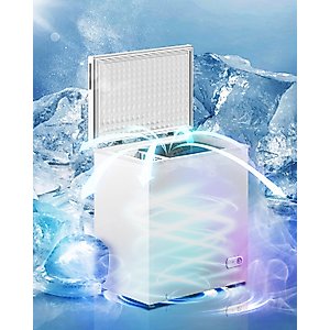 Muhub 7.0 Cubic Feet Chest Freezer, White Deep Freezer with Removable Baskets, Free Standing Top Open Door Compact Freezer with Adjustable Temperature (7.0 Cu.Ft)