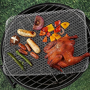 Hemoton Gas Grills 30 Pcs Aluminum BBQ Mesh Grill Mat Disposable Grill Topper Broiler Pans Non Stick Baking Tools Outdoor BBQ Accessories for Baking Cooking Grilling Gas Grill