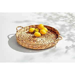 Mud Pie Hyacinth Tray Lazy Susan, 2" x 16 1/2" dia, Brown