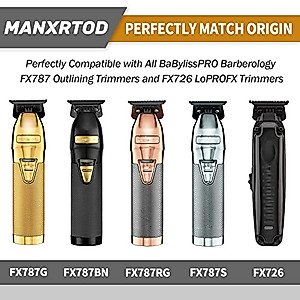 FX707Z Replacement Blades for All BaBylissPRO FX787 & FX726 Trimmers, DLC Replacement Blades Compatible with BaByliss Trimmer Blades, Gold